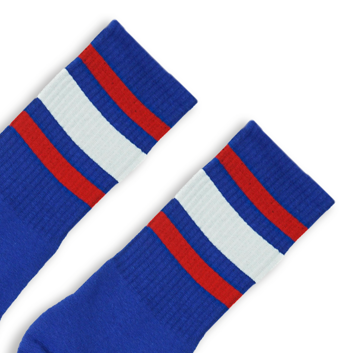 All American Royal Striped Athletic Socks | Made in USA – SOCCO®
